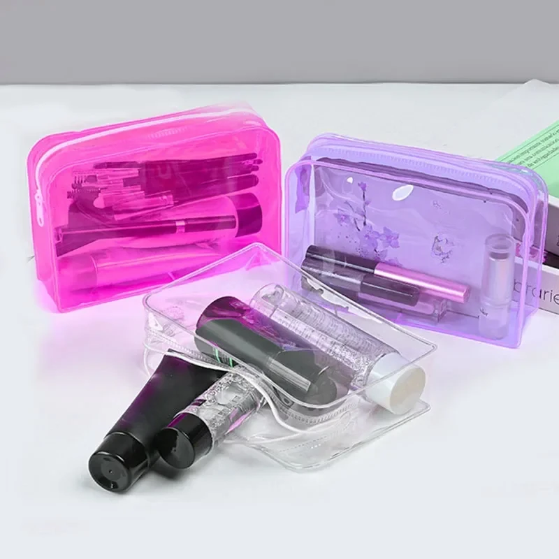 Candy Color Transparent Cosmetic Bag PVC Waterproof Large Capacity ...