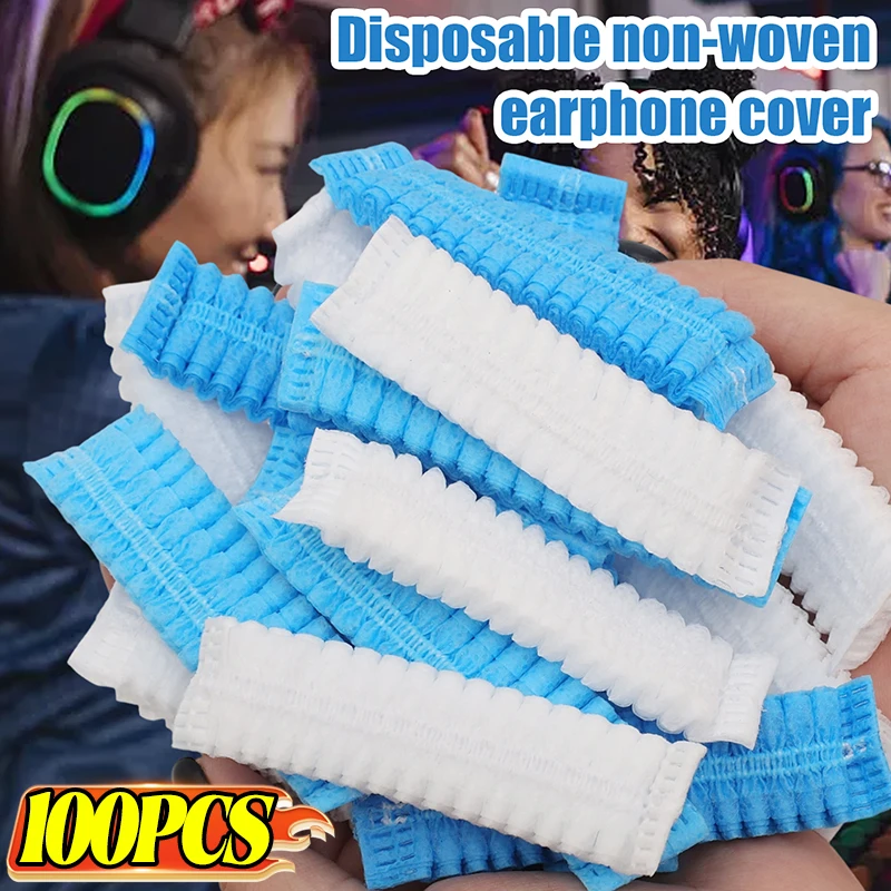 100/10x Universal Disposable Headphone Cover Nonwoven Earmuff Cushion 9 ...