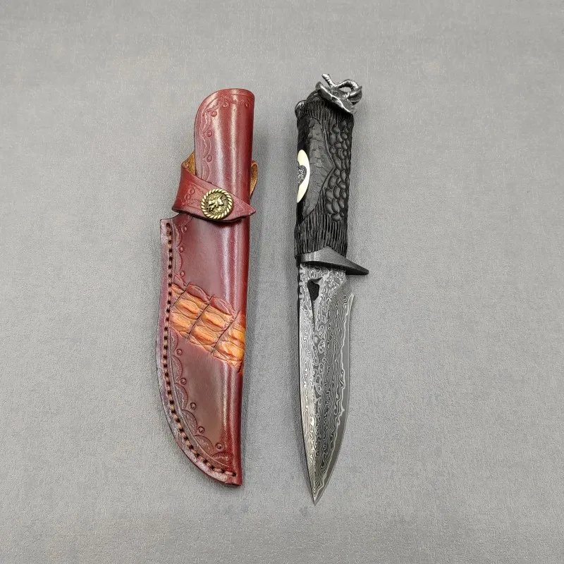 Handmade-Damascus-Steel-VG10-Core-Fixed-Blade-Knife-With-Leather-Sheath ...