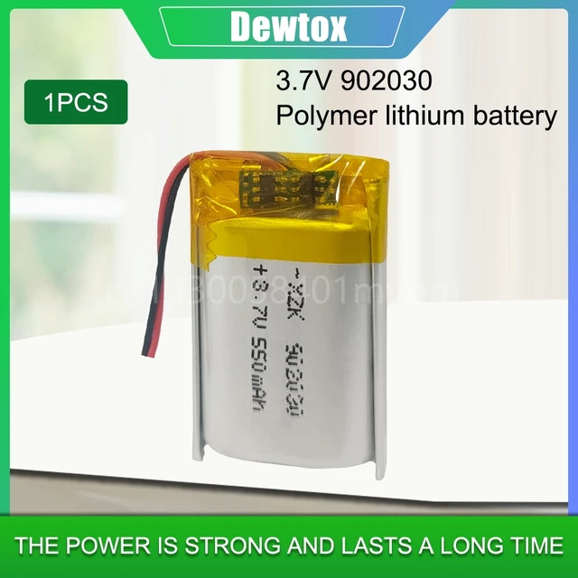 902030 3.7V 550mAh Li Ion Lithium Polymer Rechargebale Battery for GPS ...