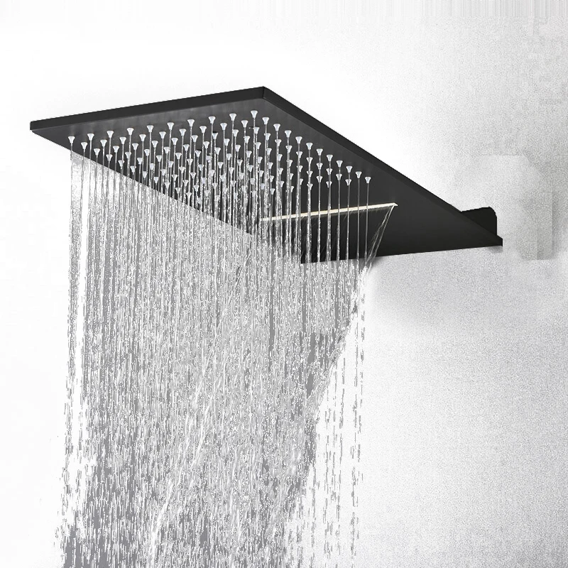 BAKALA-Matte-Black-Stainless-Steel-Shower-Head-Rainfall-Shower-Head ...