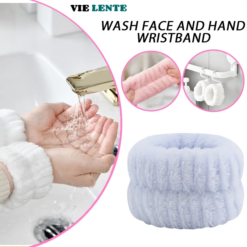1Pair Wash Face and Wrist Absorb Water Sleeve Cover Sports Wipe Sweat ...