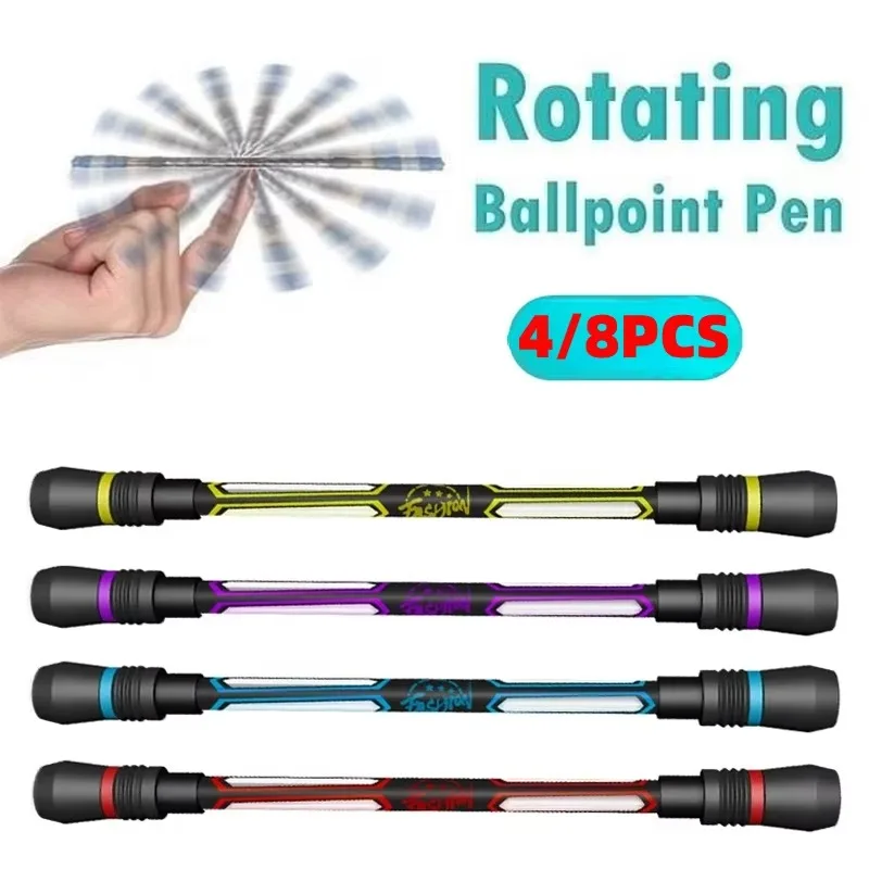 4/8Pcs Spinning Ballpoint Pen Hand Spinner Stress Relieve Rotating ...