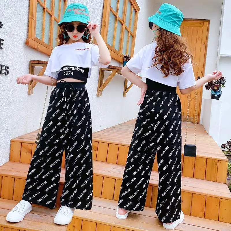 Girls Clothes Set Summer Letter Vest + Trousers Pants 3 PCS Children ...