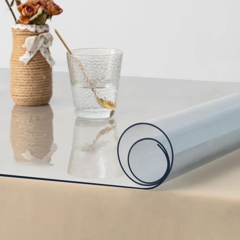 0.8/2mm Transparent PVC Waterproof Tablecloth Heat Resistant Dinning ...