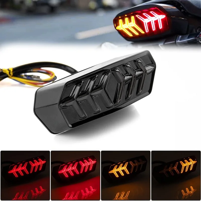 Motorcycle LED Tail Light Turn Signals Indicators Rear Brake Stop Light ...