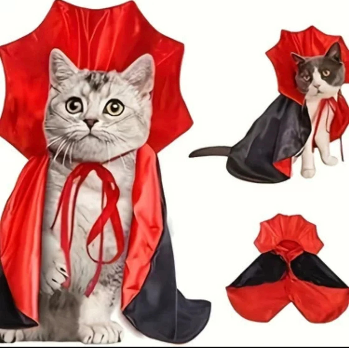 Halloween Witch & Vampire Pet Cloak – Adjustable Costume for Cats ...