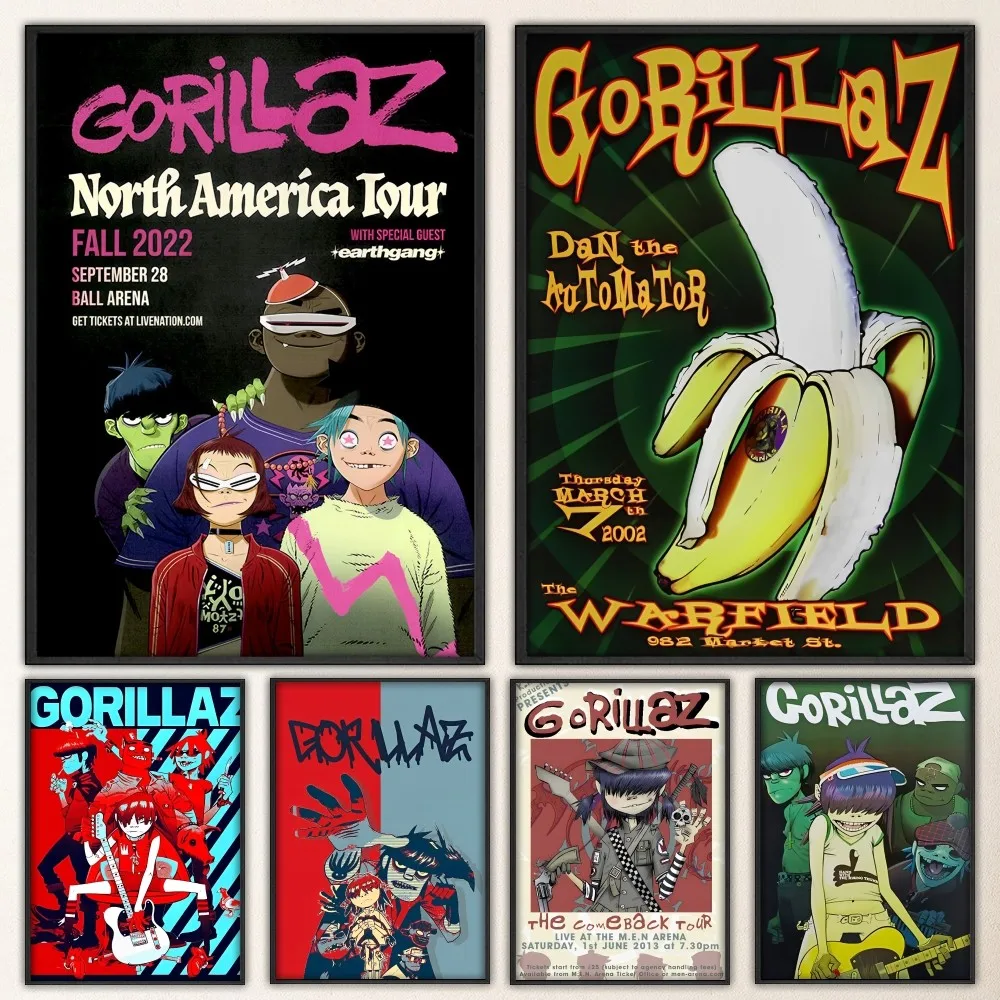 Retro-Gorillaz-Poster-Fancy-Poster-Wall-Sticker-for-Living-Room-Bar ...