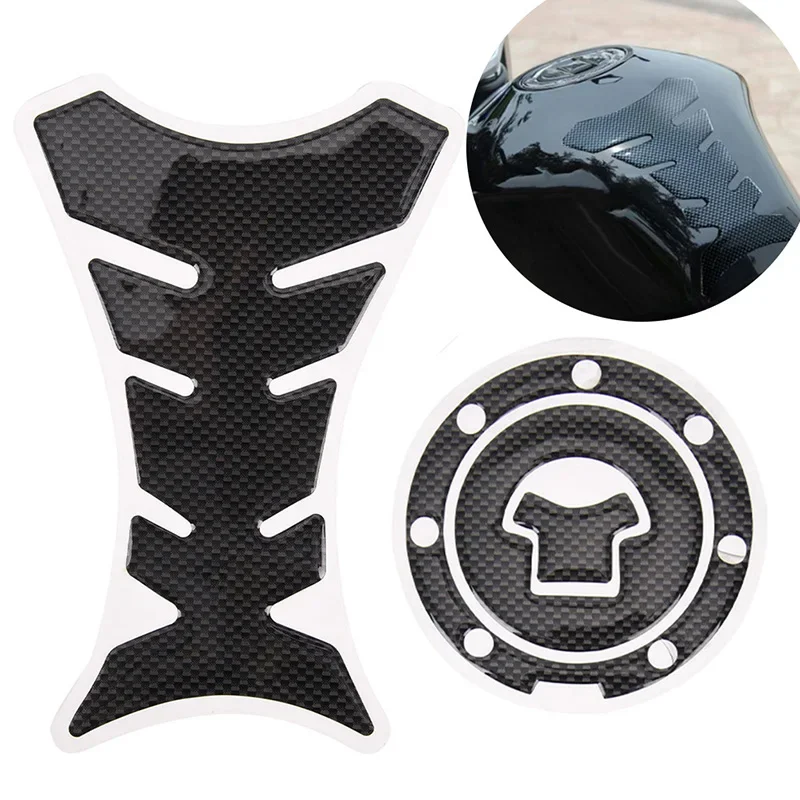 Gas Cap Cover Sticker and protector 3D Carbon Fiber Gel Gas Fuel Tank ...