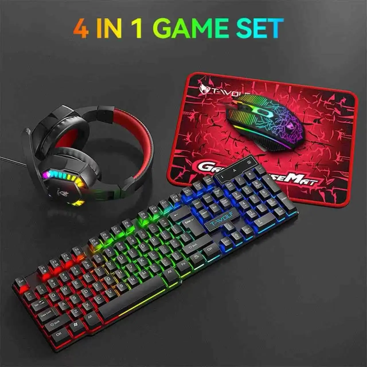 4-in-1 Gaming Keyboard Mouse Headset Combo – The Future Gen Tech