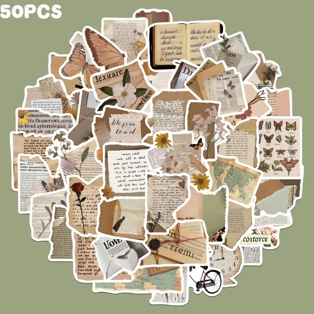 50PCS-Vintage-Stickers-Retro-Vsco-Graffiti-Aesthetic-Ins-Vinyl-Decals ...