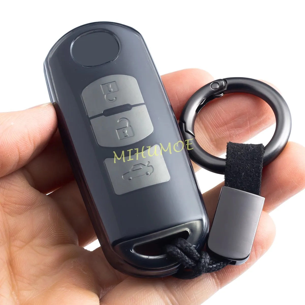 Funda-transparente-para-llavero-de-coche-carcasa-negra-para-Mazda-2-3-6 ...