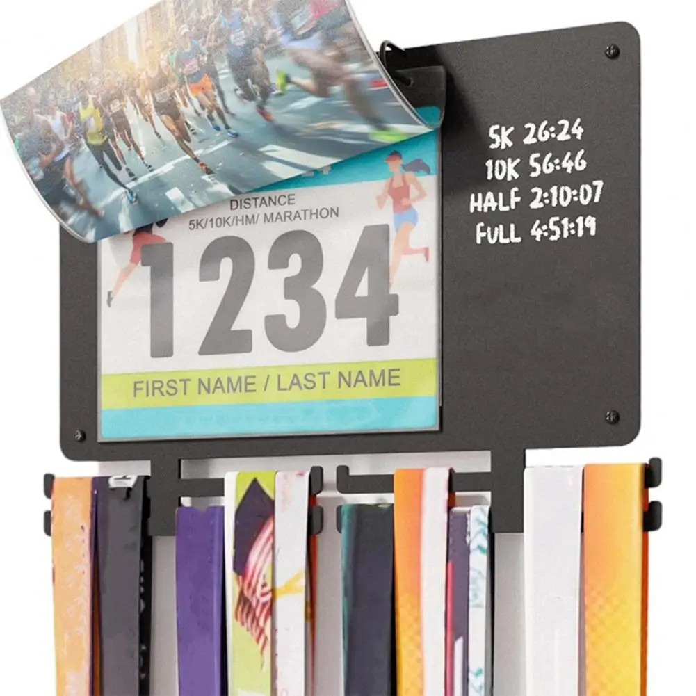 36*25cm Marathons Medal Display Rack Bib Holder Heavy Duty Multi ...