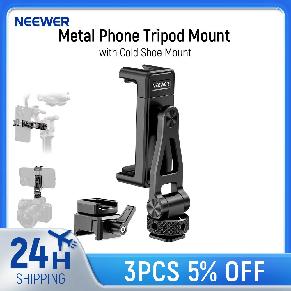 NEEWER-Metal-Phone-Tripod-Mount-with-Cold-Shoe-Mount-NATO-Clamp-for-DJI ...