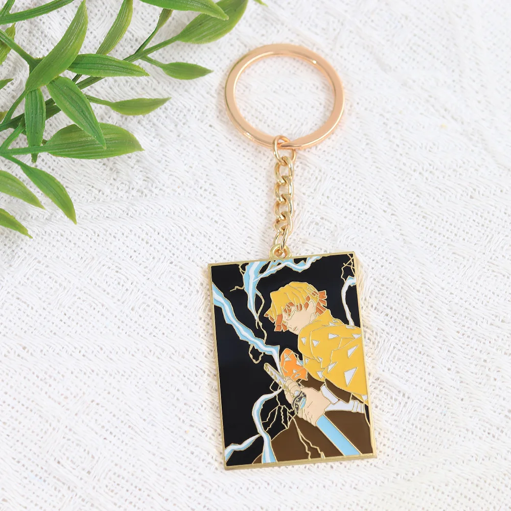 Demon Slayer Zenitsu Agatsuma Metal Enamel Keychain Sun Breathing ...