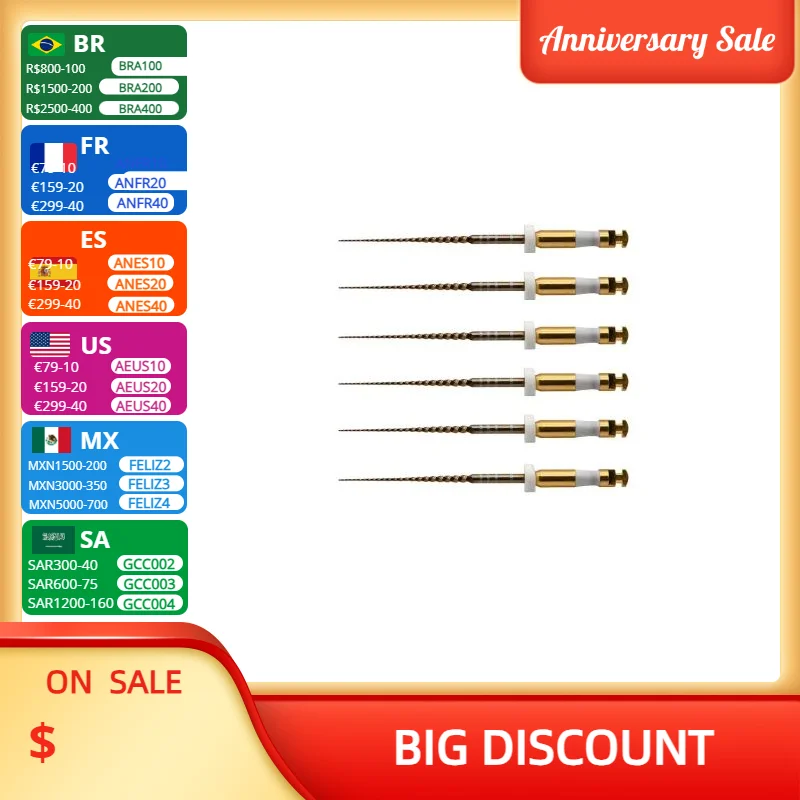 6pc-Dental-Niti-Files-Root-Canal-Preparation-Glider-Golden-Glide-Files ...