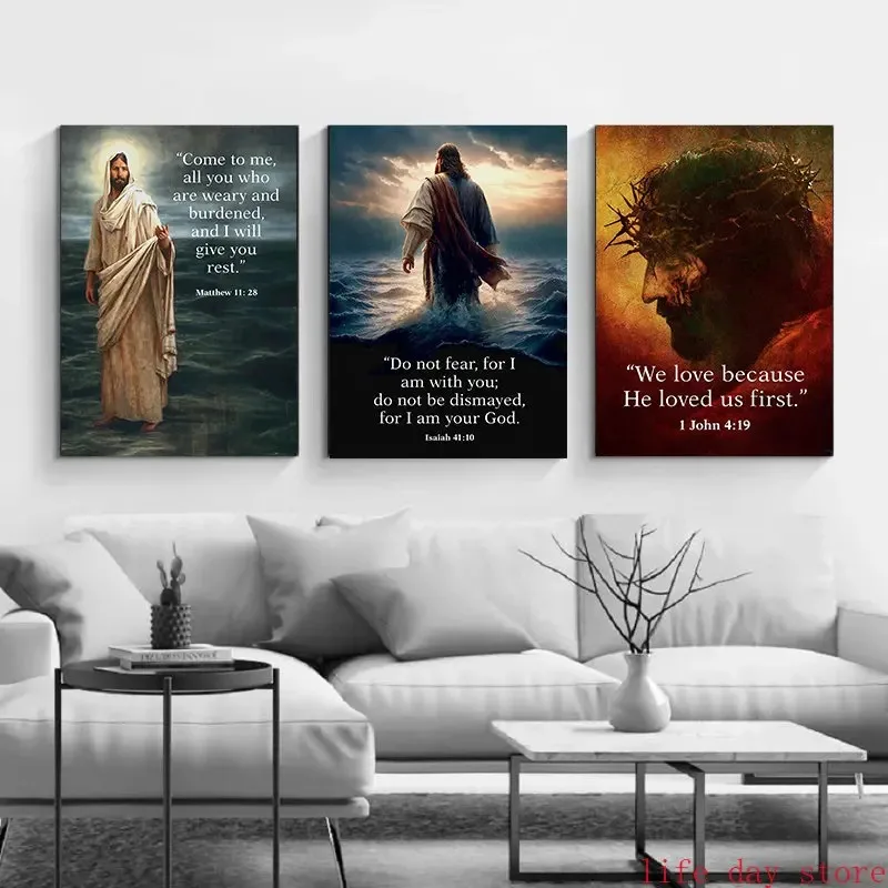 Jesus-The-Hand-of-God-Bible-Quote-Posters-Canvas-Painting-Christian ...