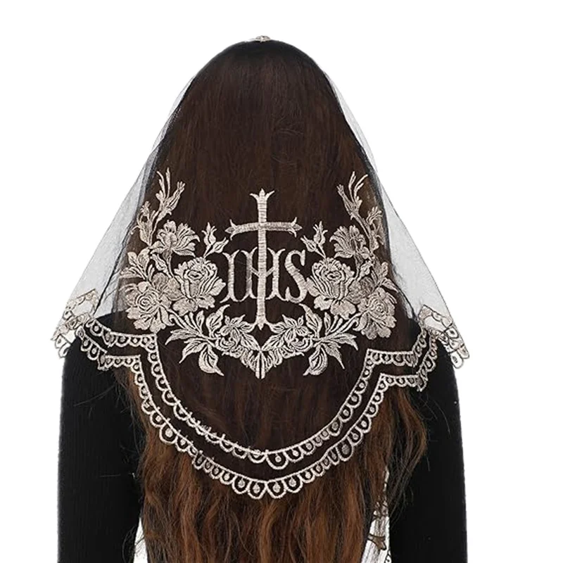 Catholic Church Mass Veil Embroidery Head Covering for Women Catholic ...