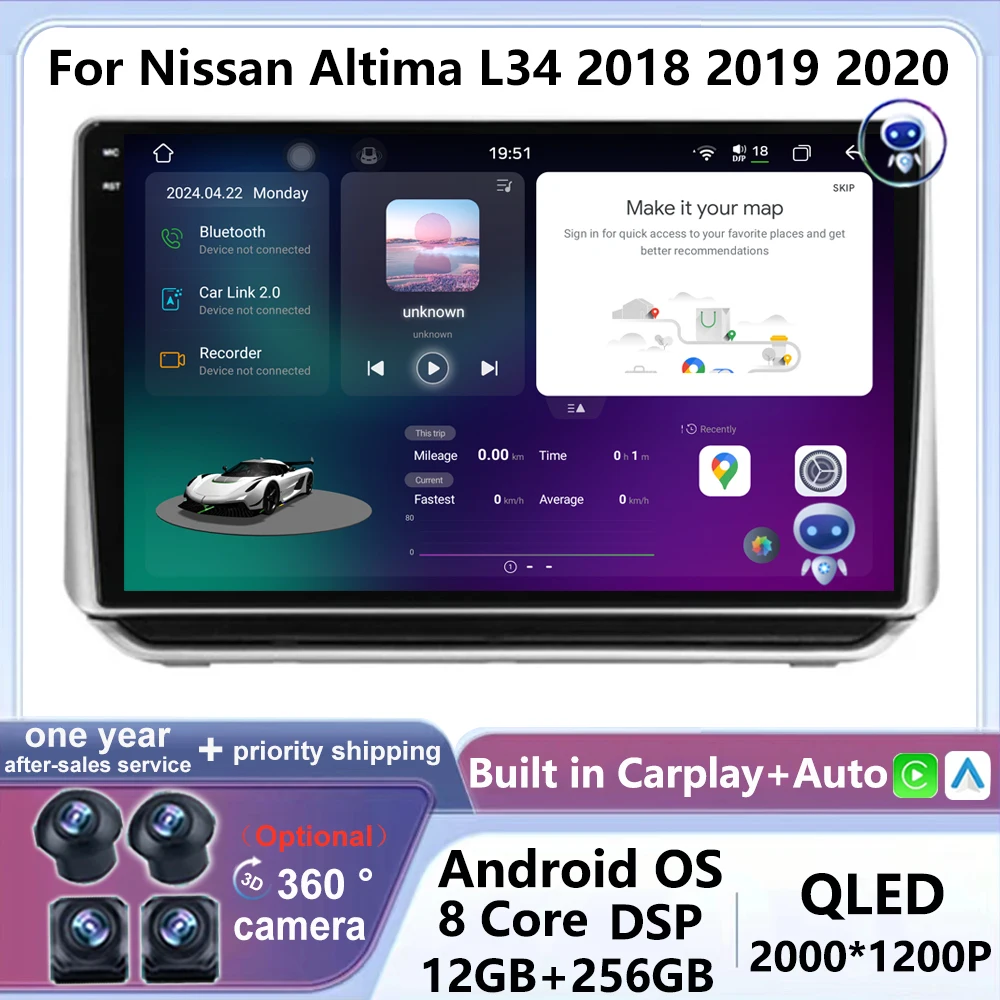 4G-LTE-WIFI-Wireless-Carplay-Android-14-For-Nissan-Altima-L34-2018-2019 ...
