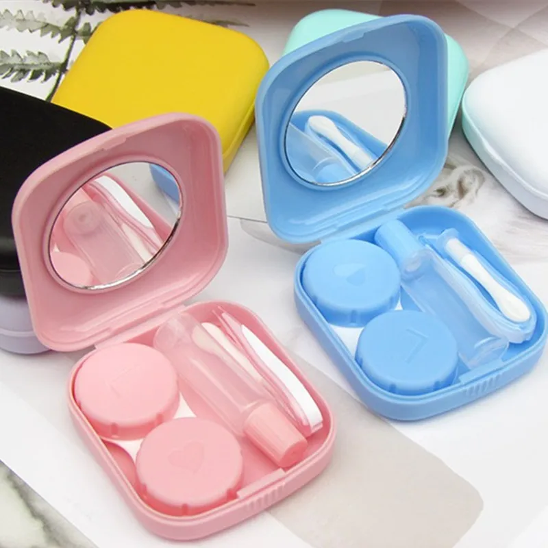 1PC Lovely Travel Kit Pocket Mini Contact Lens Case Travel Kit Easy ...