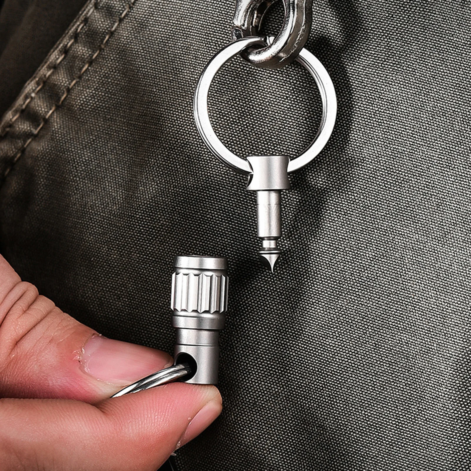 1x-Car-Titanium-Alloy-Keychain-Detachable-Key-Holder-360-Swivel-Quick ...