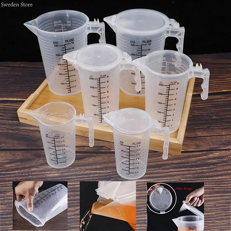 1PC-100-250-500ML-Plastic-Measuring-Cups-Jug-Liquid-Container-Clear ...