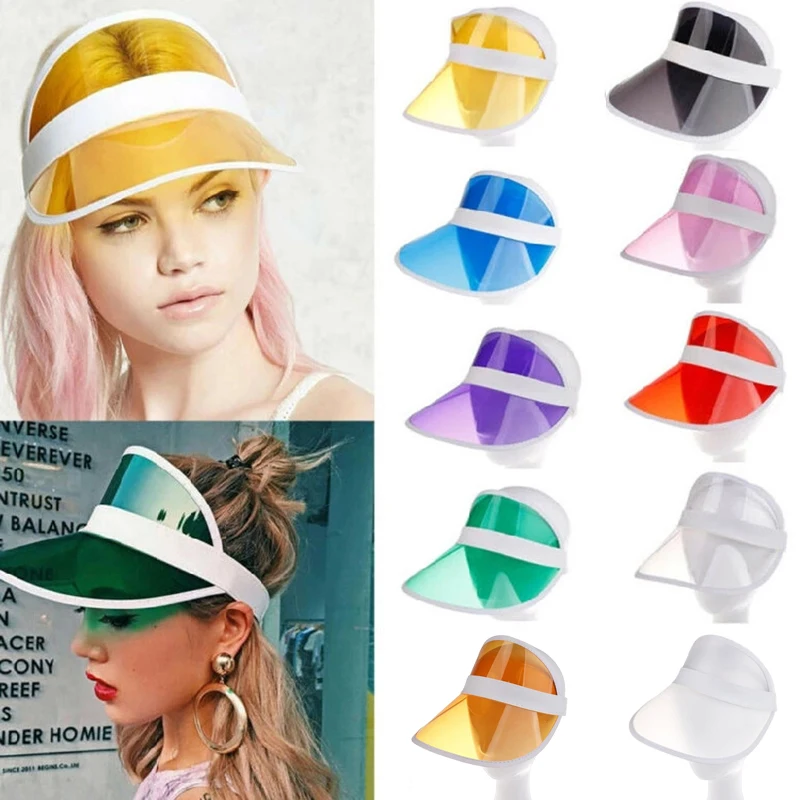 Summer-Sun-Hat-Transparent-Visor-Clear-Plastic-Pvc-Anti-uv-Sunscreen ...