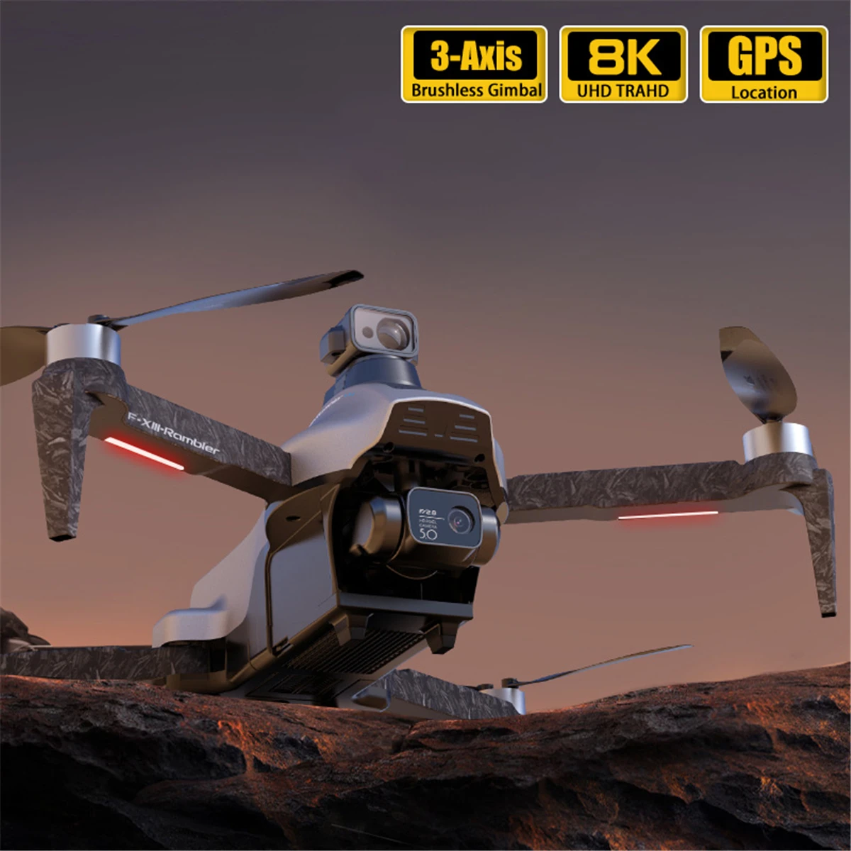 F13 RC Drone 8K Profesional GPS 5 km FPV Drones with Camera HD EIS 3-axis Anti-Shake Gimbal ...