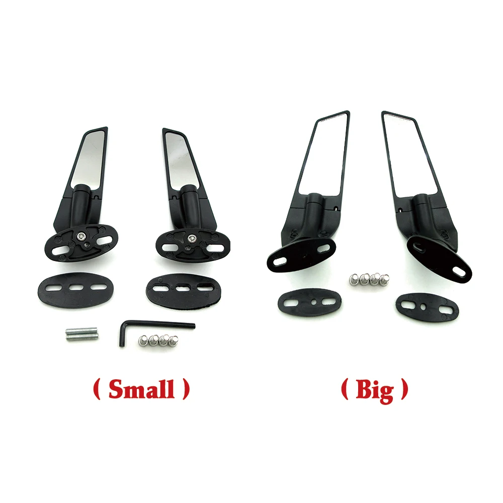 New-Motorcycle-Rear-view-Mirrors-Adjustable-Rotating-Wind-Swivel-Wing ...
