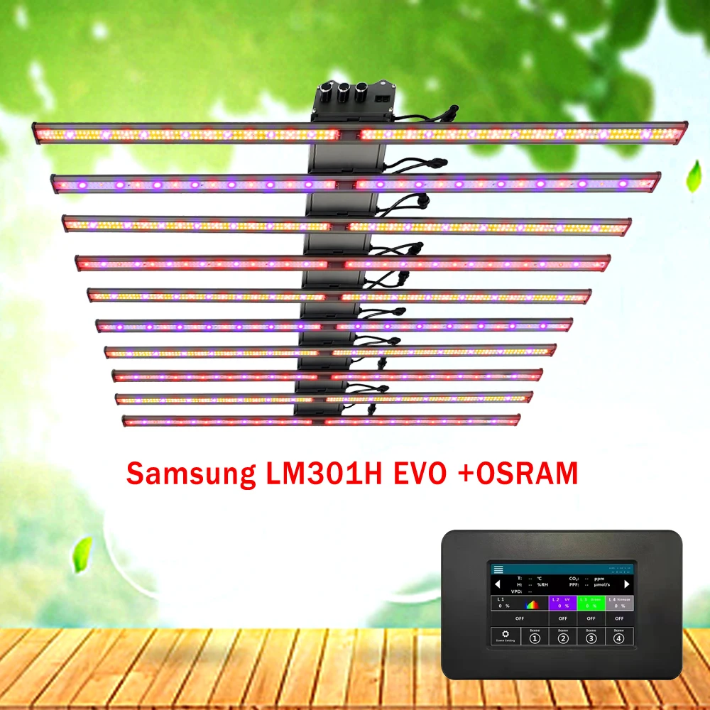 삼성 LM301H EVO LED 성장 라이트 바, 전체 스펙트럼 성장 램프 믹스 UVIR, 온실 텐트 정원 식물 성장, 800W ...