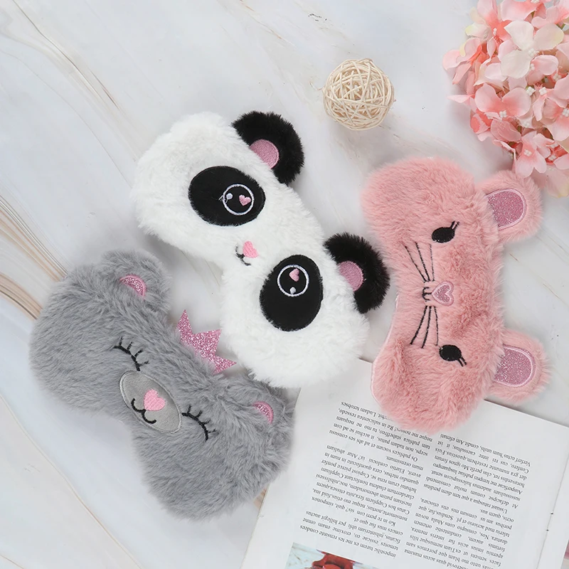Cute-Cartoon-Sleep-Eye-Mask-Plush-Eye-Cover-Kids-Sleeping-Mask-Travel ...