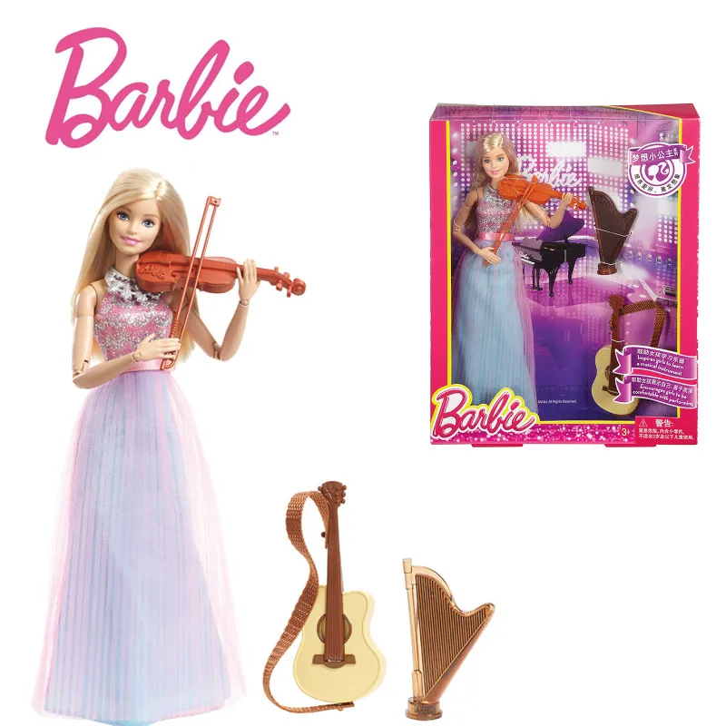 Mattel Barbie Violinist Doll Playset Blonde Beaty Dress With ...