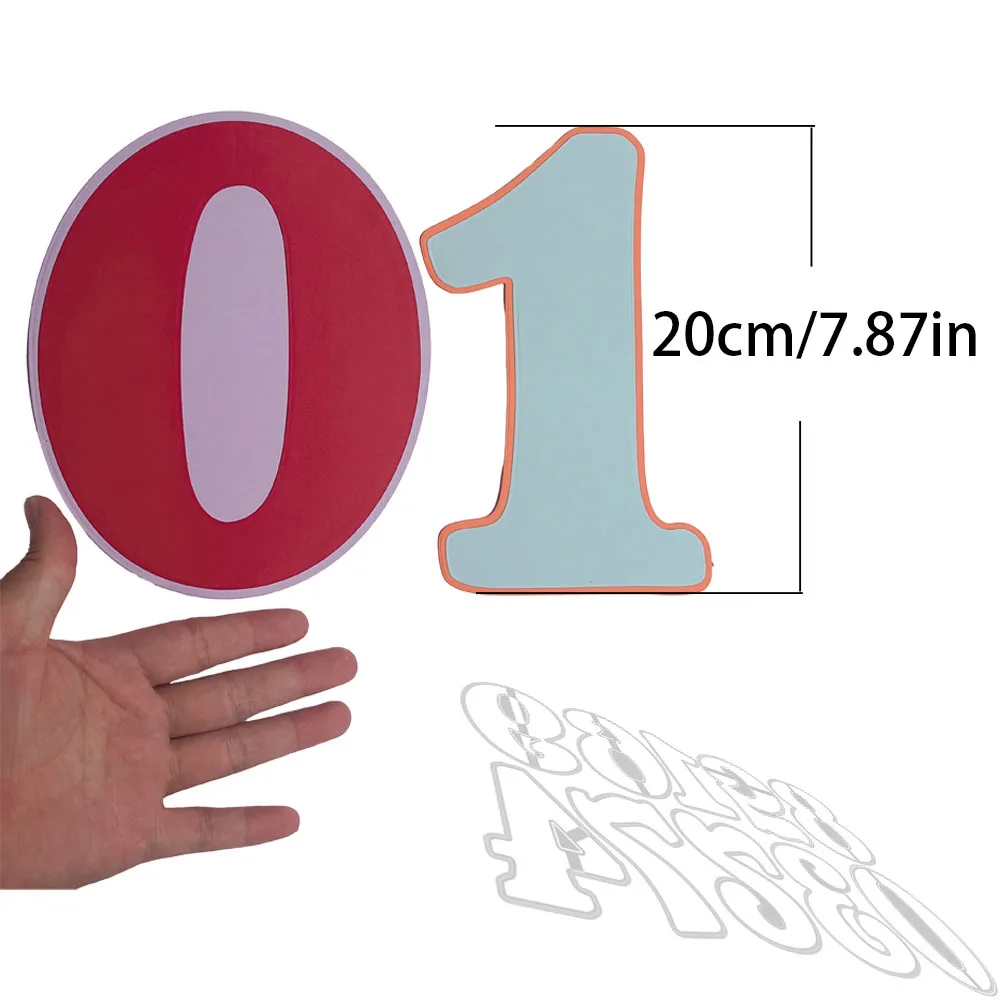 20cm-Numbers-Cut-Dies-Metal-Stencil-Template-For-DIY-Scrapbooking ...