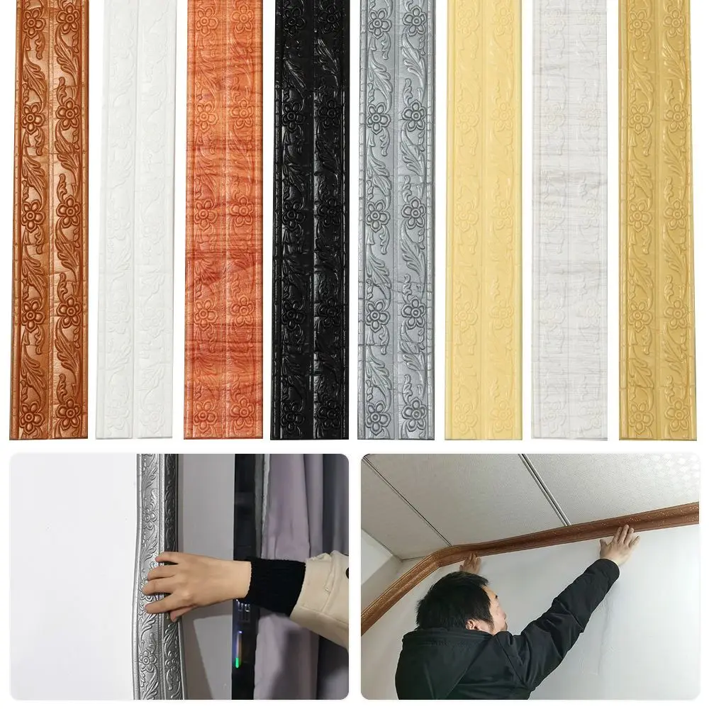 Fashion-3D-Waterproof-Ceiling-Decorative-Strip-Wall-Border-Skirting ...