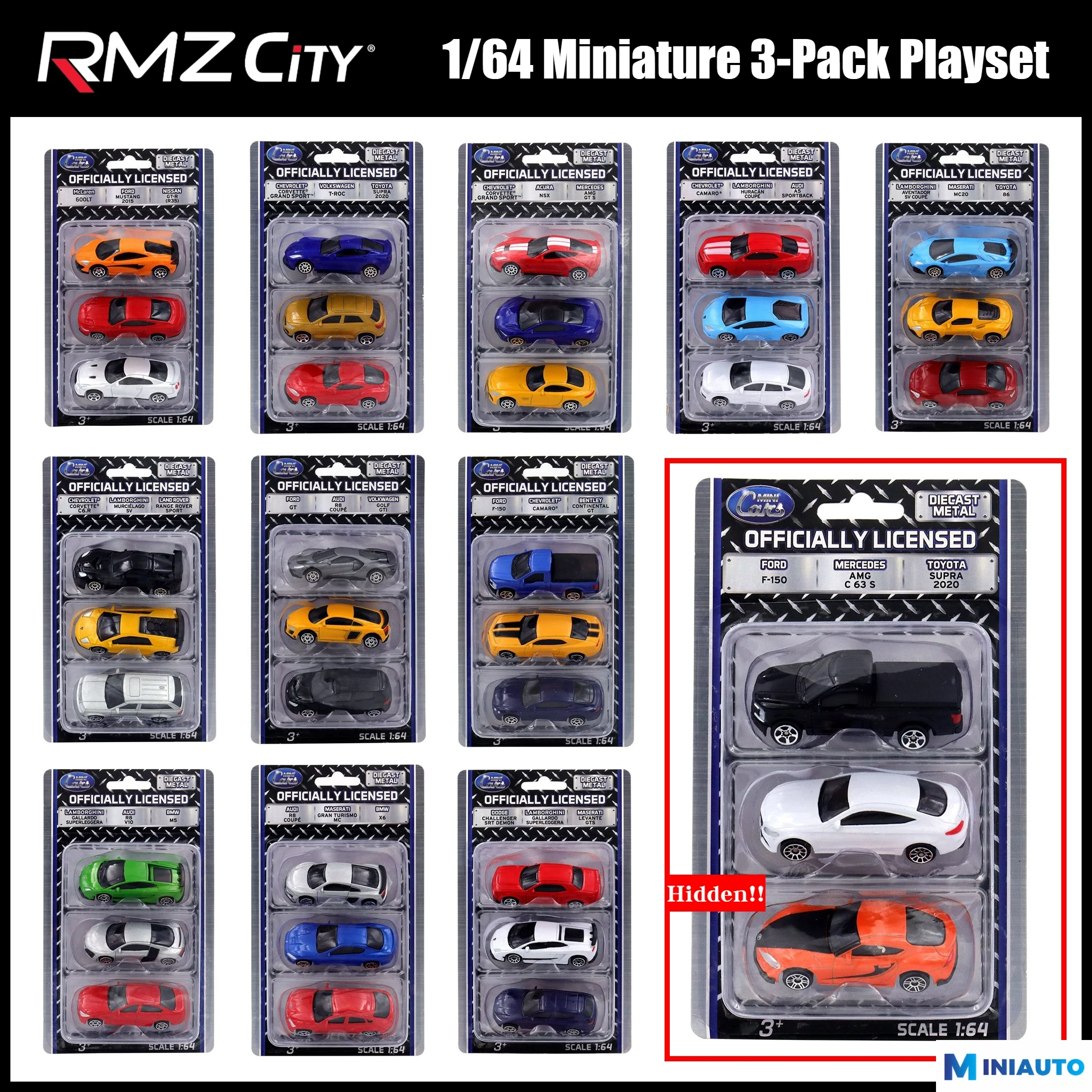 1-64-Miniature-3-Pack-Playset-RMZ-City-Diecast-Diecast-Metal-Toy-Car ...