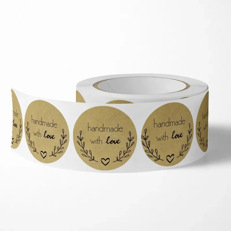 500pcs-Round-Kraft-Paper-Stickers-Scrapbook-Gift-Stationery-Label ...