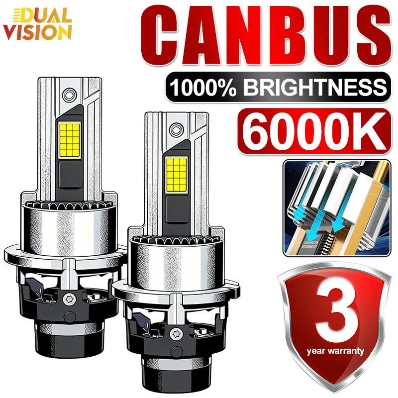 5000W 5000000LM D2S D4S D2R D4R LED Car Headlight Bulbs CANBUS High ...