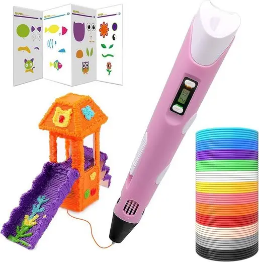 Bolígrafo 3D para niños, pluma de impresión de dibujo con pantalla LCD con filamento PLA de 1 ...