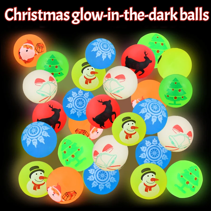 10-30Pcs-Christmas-Glow-in-The-Dark-Bouncy-Balls-Kids-Birthday-Party ...