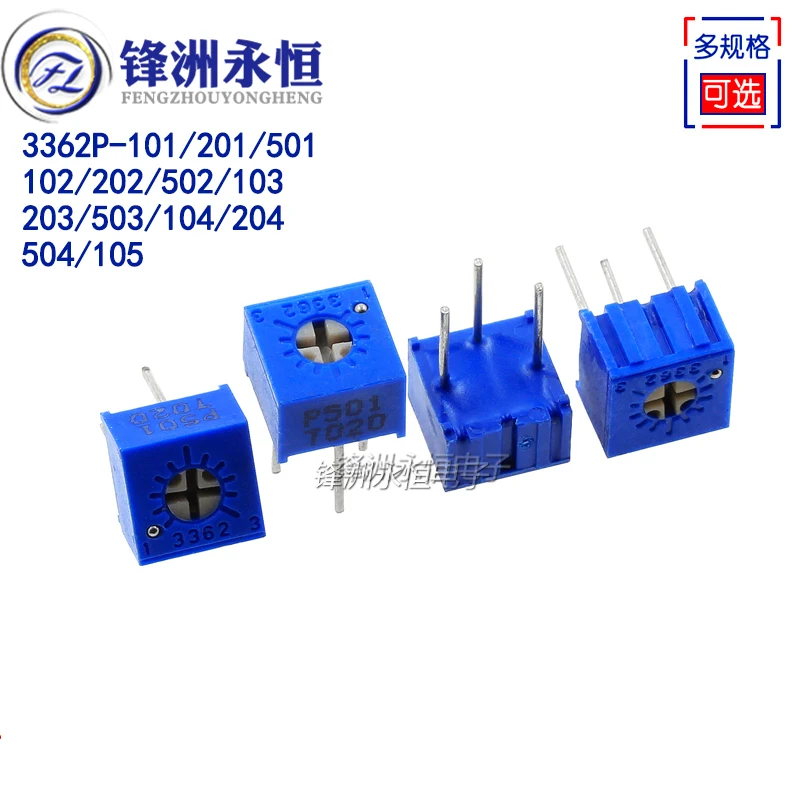 10pcs 3362P series resistance 101 201 501 102 202 502 103 Trimpo ...