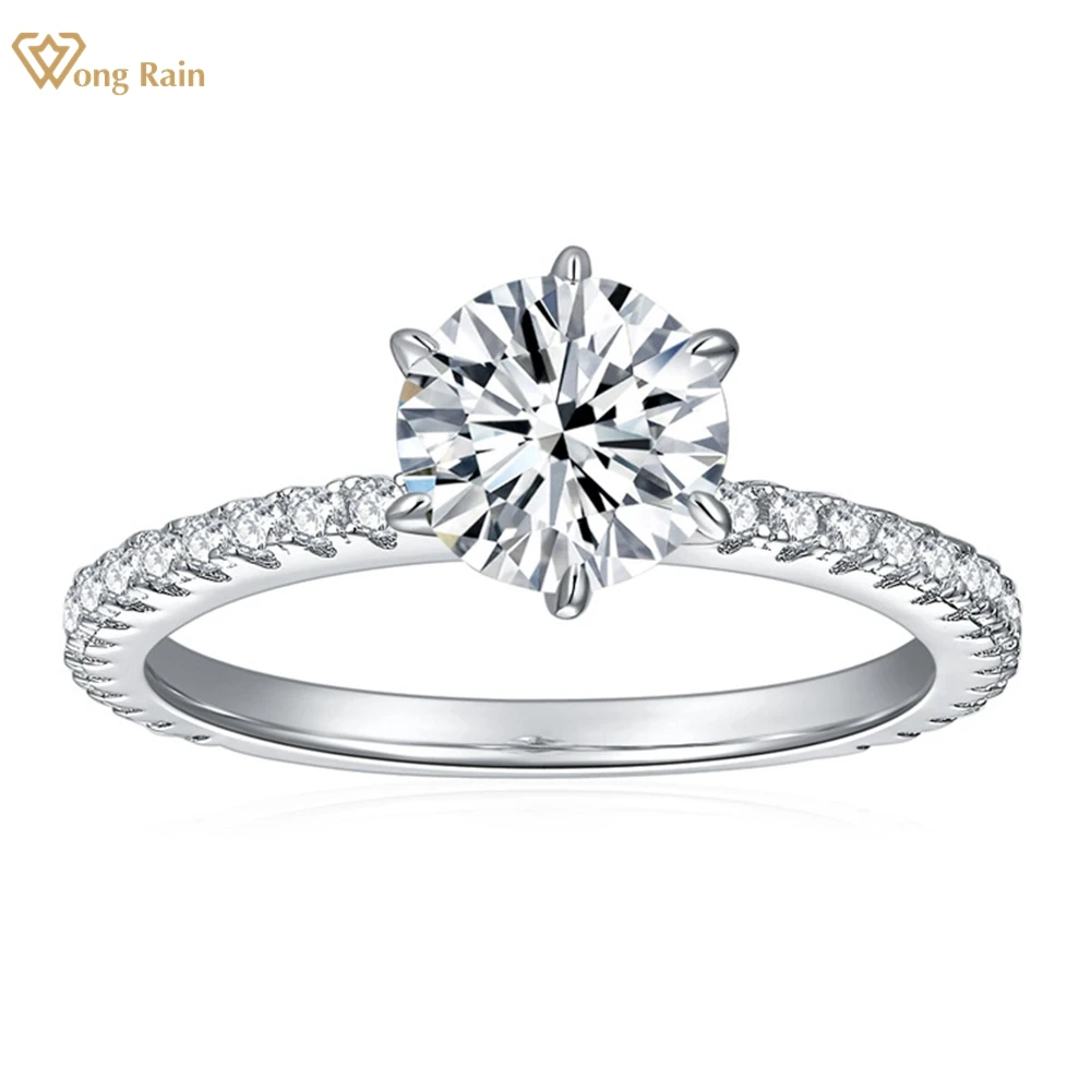 Wong-Rain-Classic-925-Sterling-Silver-6-5MM-Real-Moissanite-VVS1-D-Diamonds-Gemstone-GRA ...