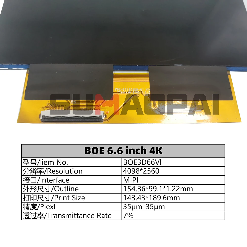 SUMAOPAI 3D Printer Accessories Original 6.6 Inch 4K LCD MONO Screen ...