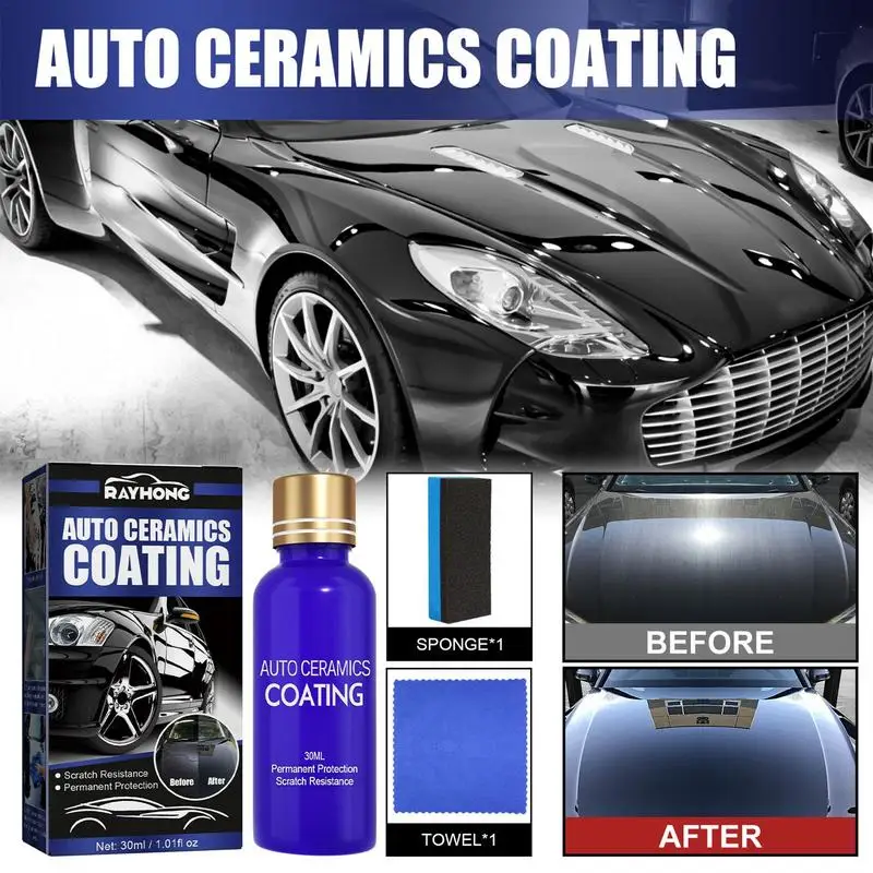 9H-Car-Crystal-Plating-Solution-30ml-High-Gloss-Ceramic-Car-Coating-Kit ...