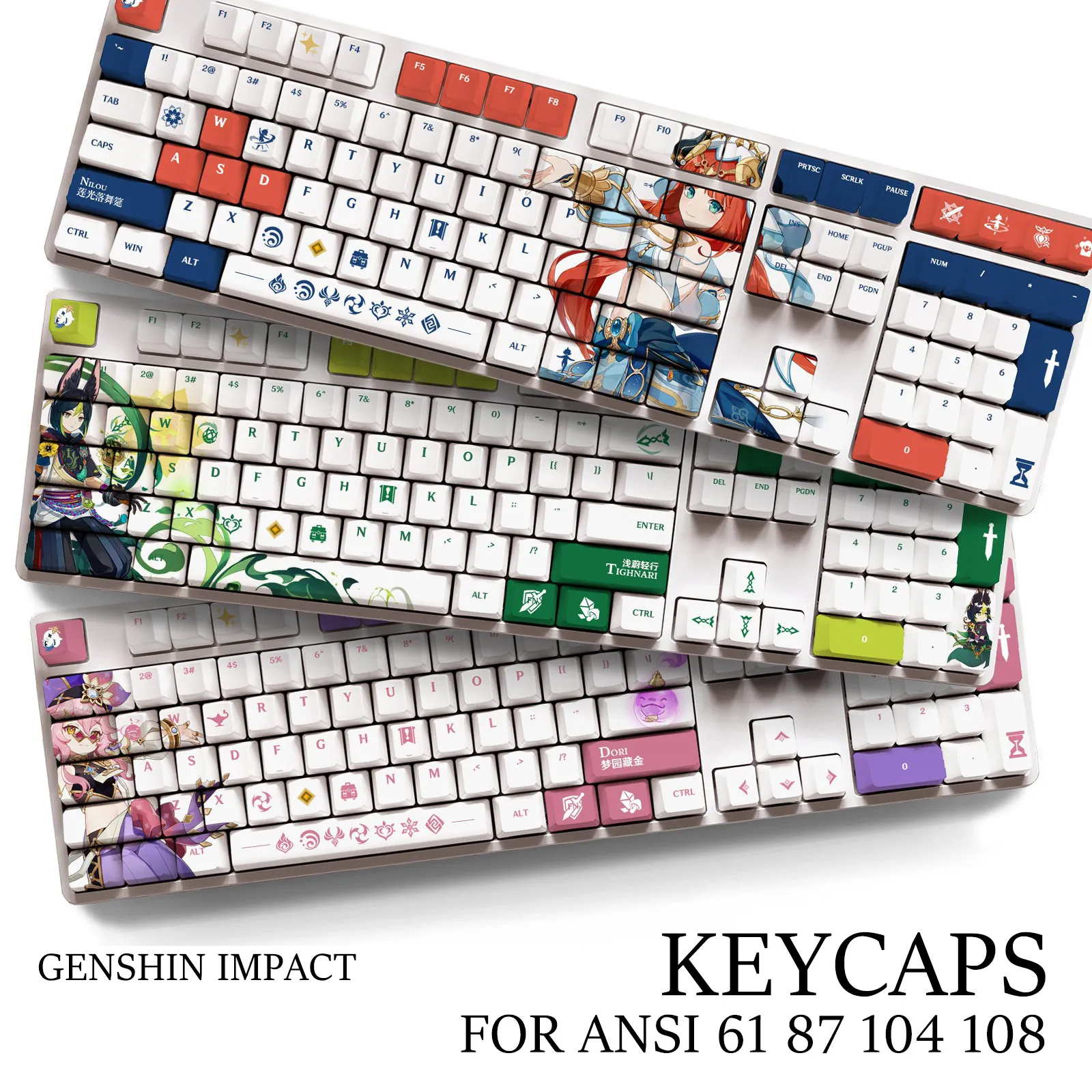 Genshin-Impact-NAHIDA-NILOU-Pbt-Material-Keycaps-Set-for-ANSI-61-87-104 ...