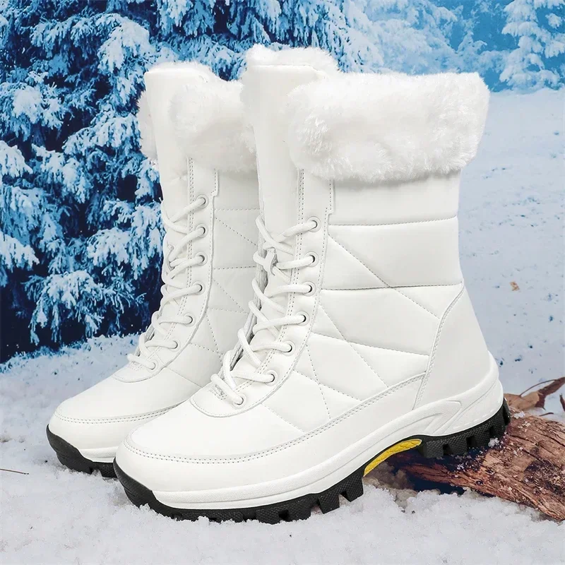 Botas-de-neve-confort-veis-para-mulheres-sapatos-plataforma-com-renda ...