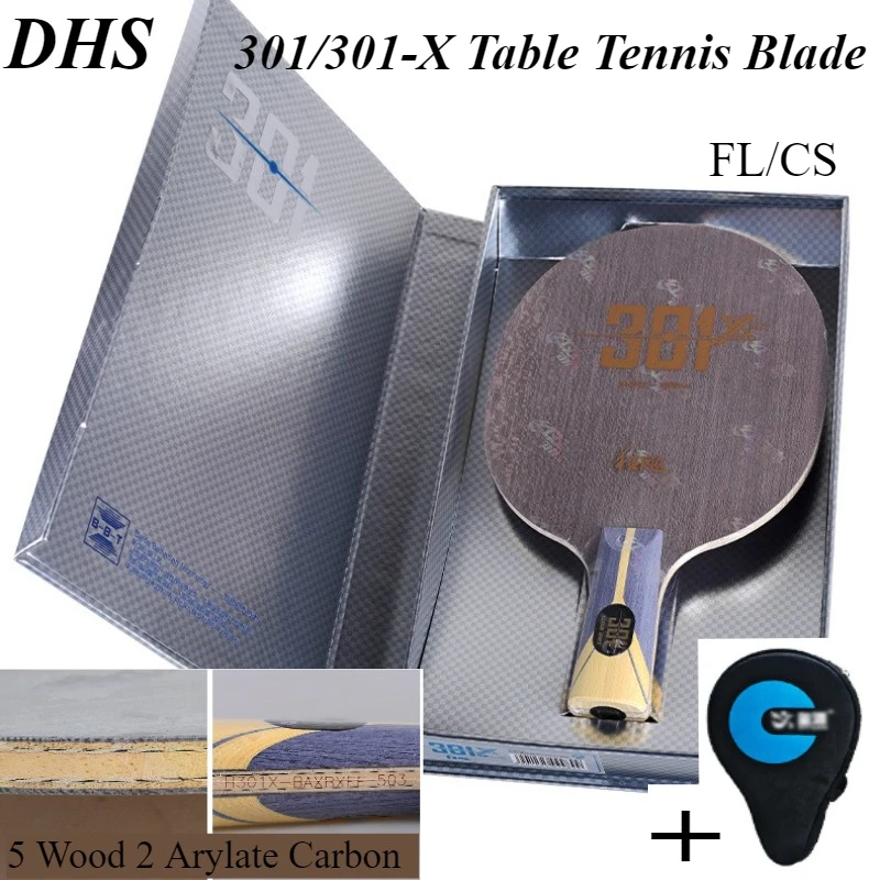 Original DHS 301/301-X 40+ Series Table Tennis Blade Professional 5 ...