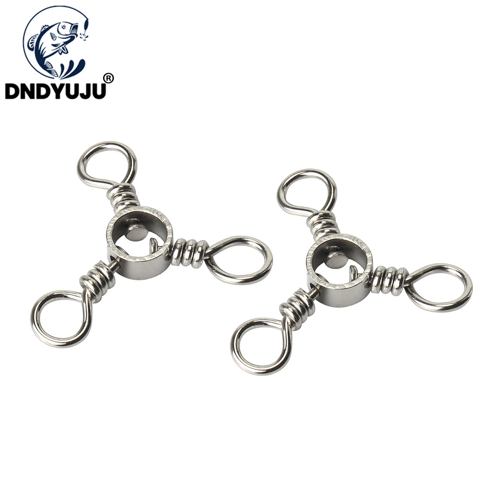 Dndyuju 30pcs Fishing Swivels Hooks Cross Line Swivel Three Way Barrel ...