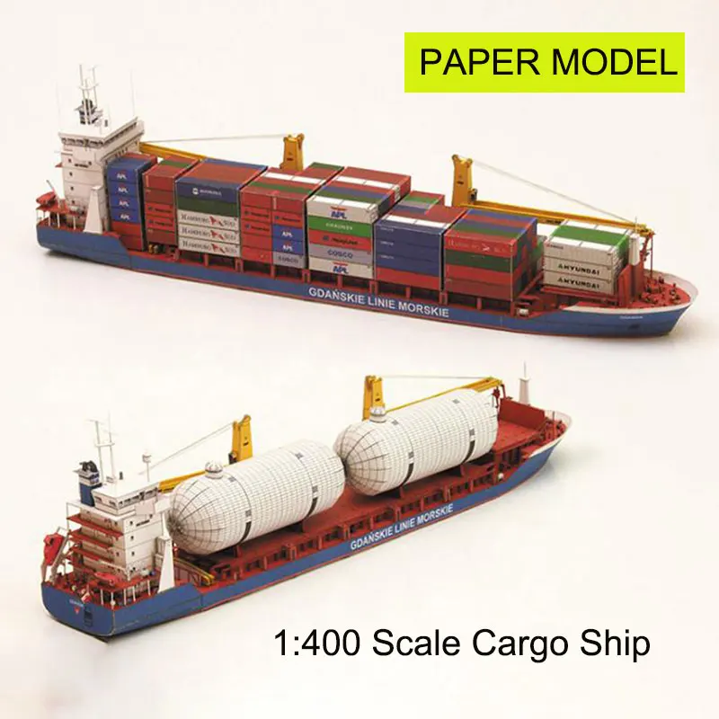 Paper Model 1:400 Gdansk Cargo Ship DIY Model Making Handcraft 3D Paper Card Model Sets for Diorama