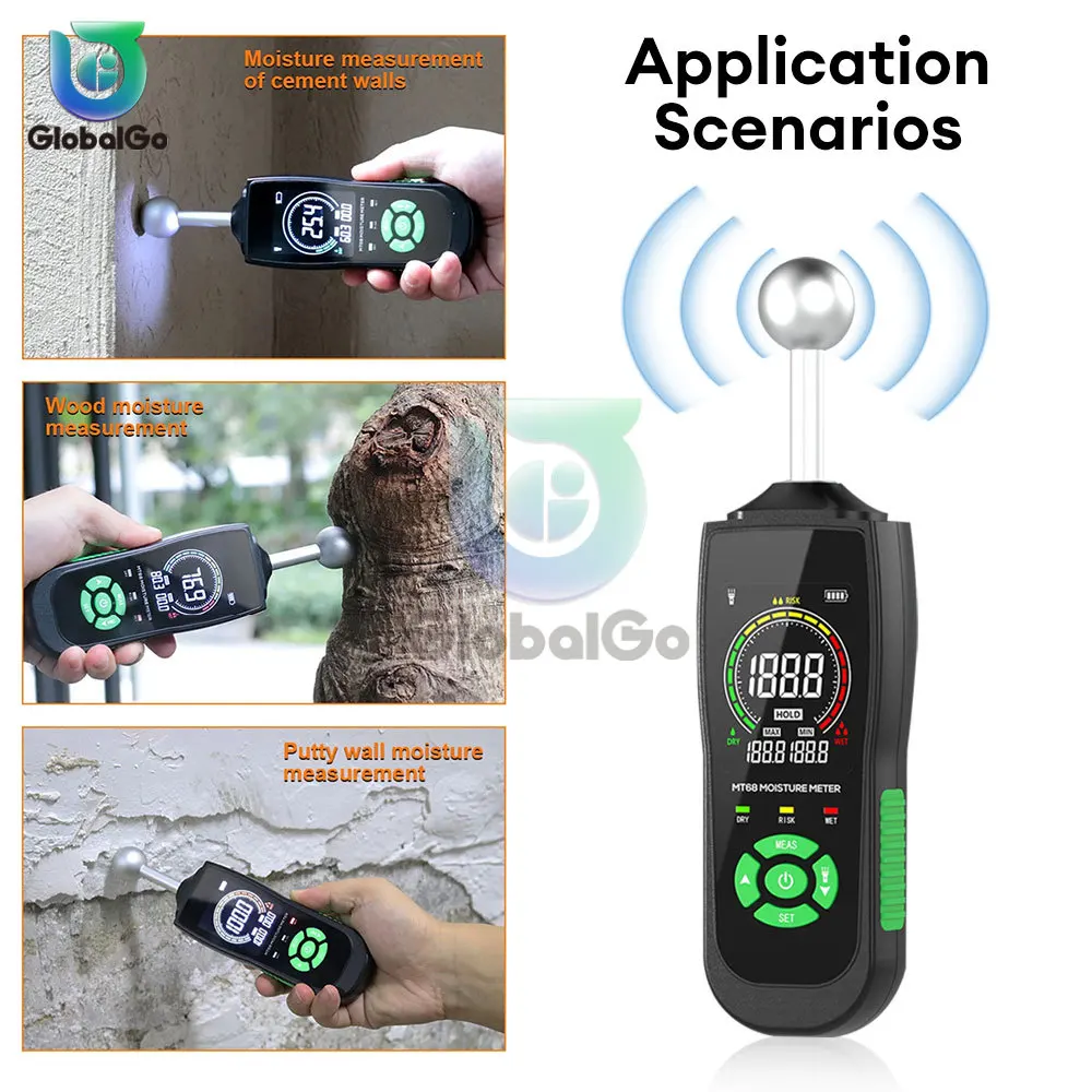 R-D-MT68-Digital-Wood-Moisture-Meter-Non-contact-Timber-Damp-Detector ...