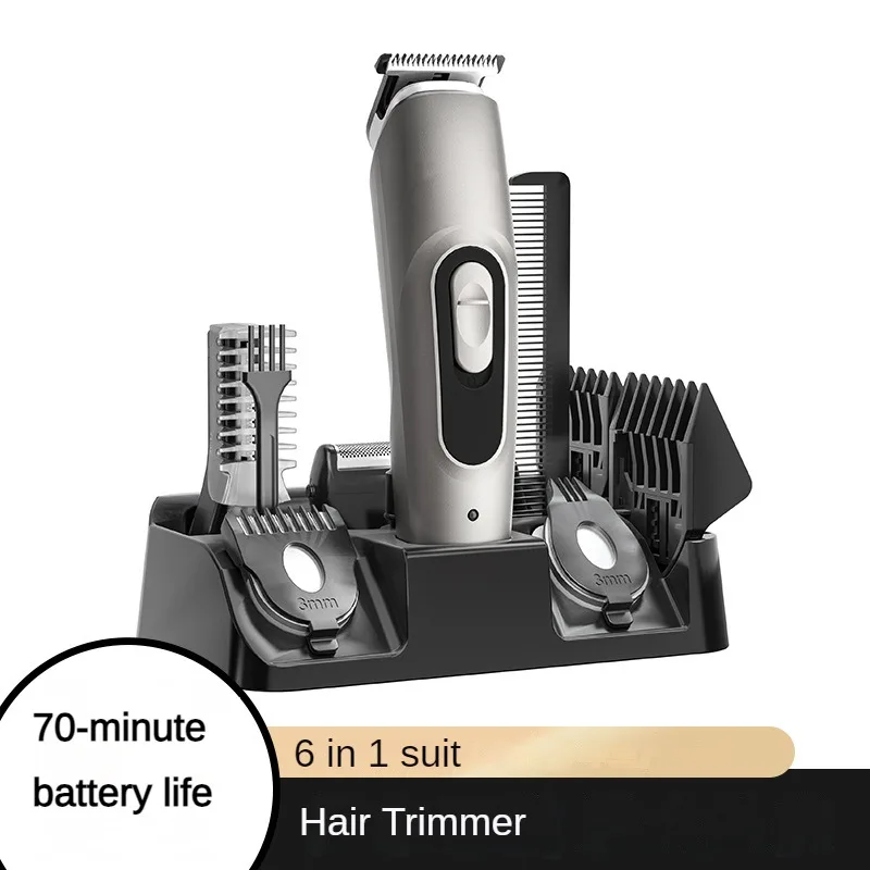 Hair-Trimmer-6-in-1-Set-Electric-Push-Clipper-Men-s-Shaver-Beard ...